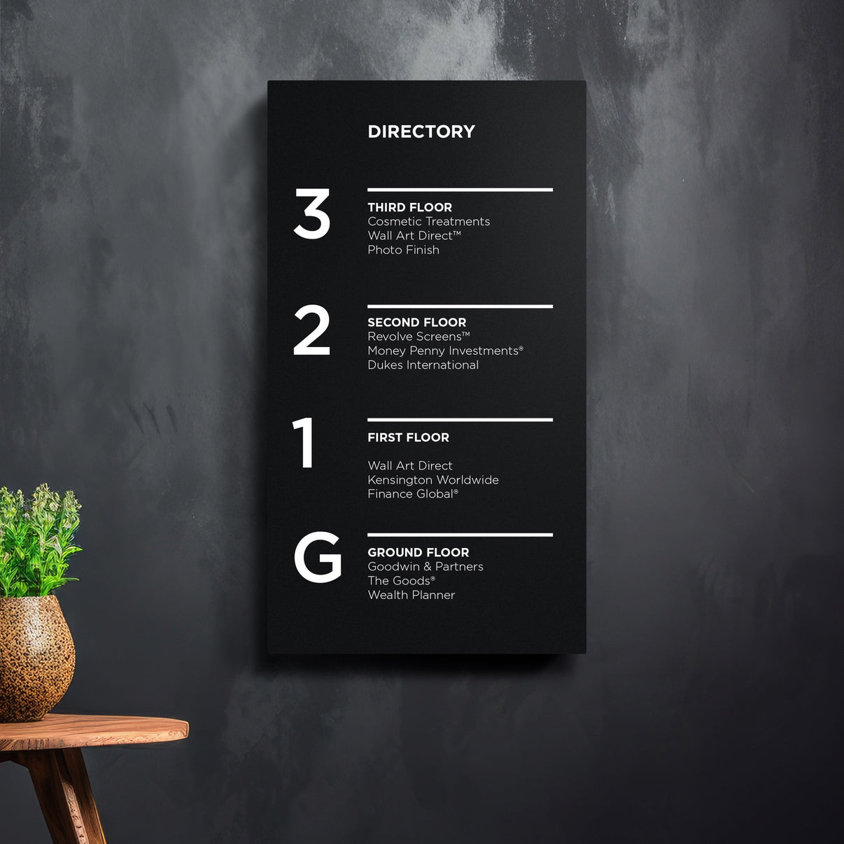 Tenant Directory Sign – The Goods London